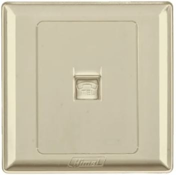 Himel 1 Gang RJ11 Telephone Socket(4 Pin) Gold